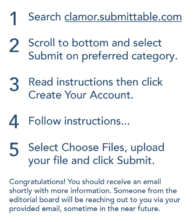 How to submit your work – CLAMOR